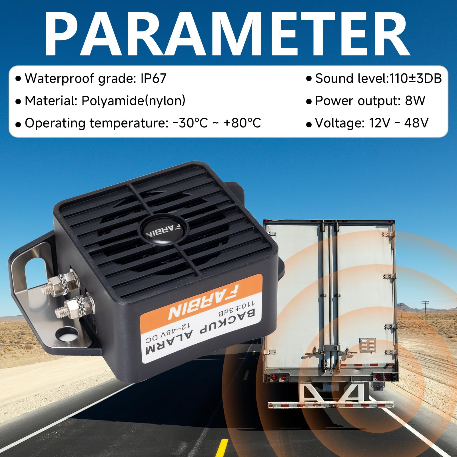 Snapklik.com : FARBIN Truck Back Up Alarm 105dB 12V/48V Car Reverse ...