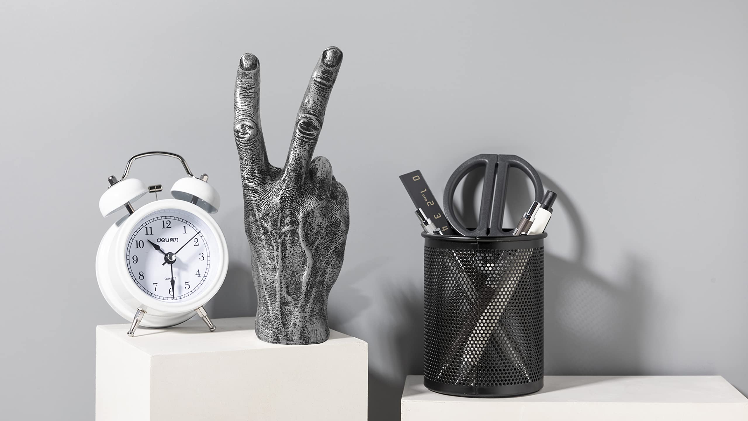 Blowind Silver Polyresin Hand Gesture Desk Statues Finger Sculpture ...