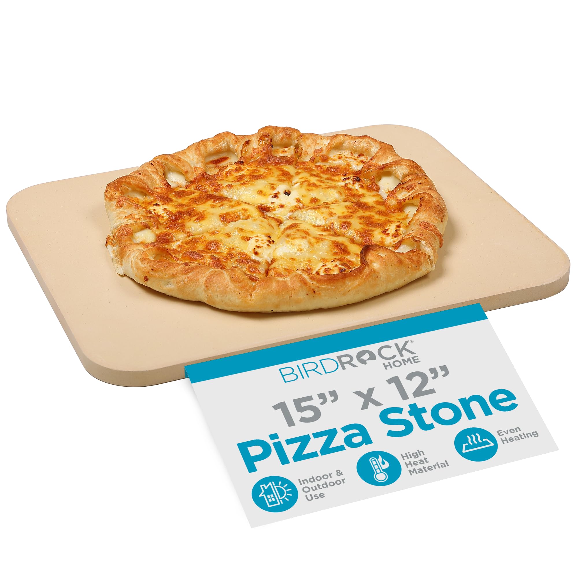 Amazon.com: BIRDROCK HOME Pizza Stone for Oven and Grill | 15"x12 ...
