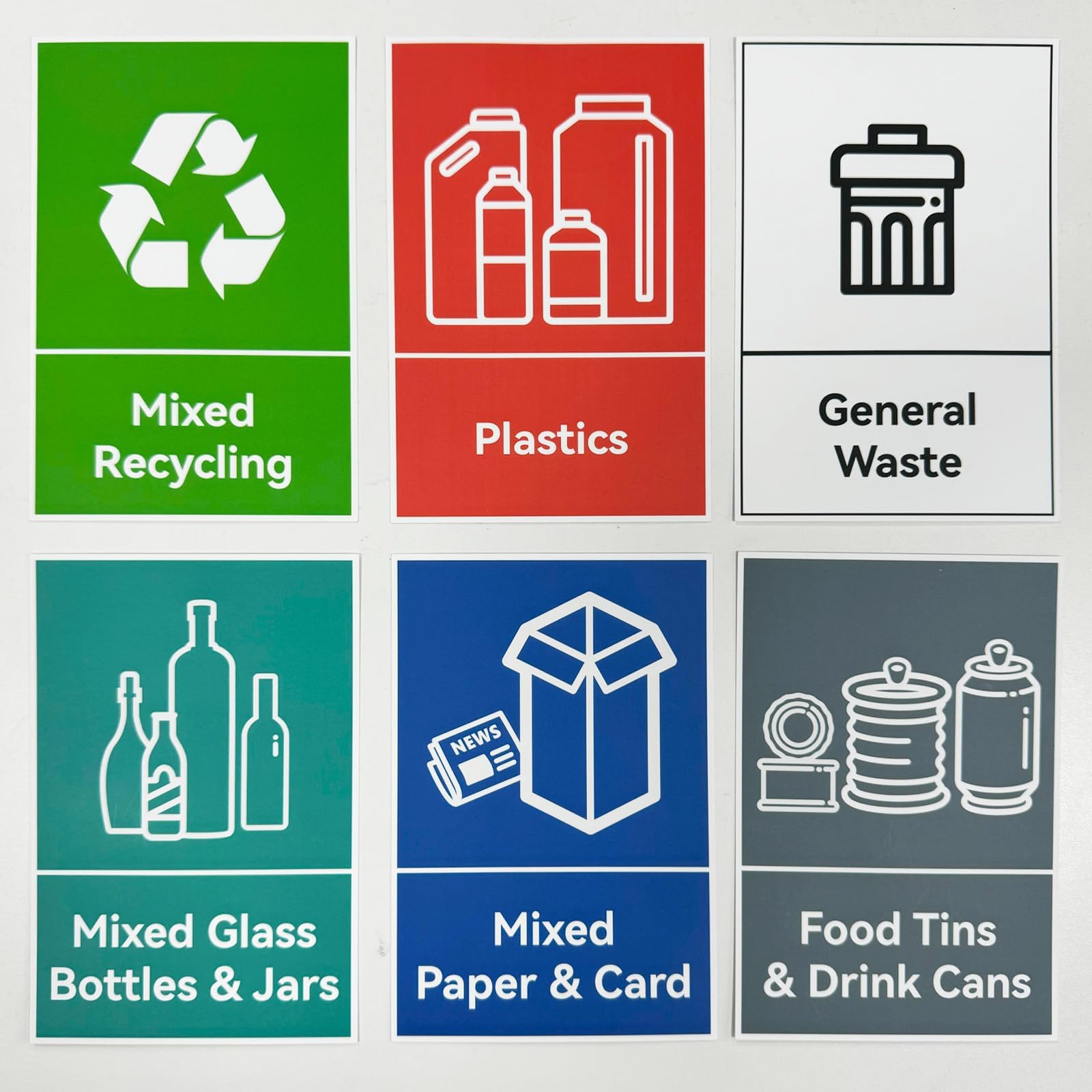 Recycle Bin Stickers 6PCS, Ancable Waterproof Bin Stickers for Waste ...