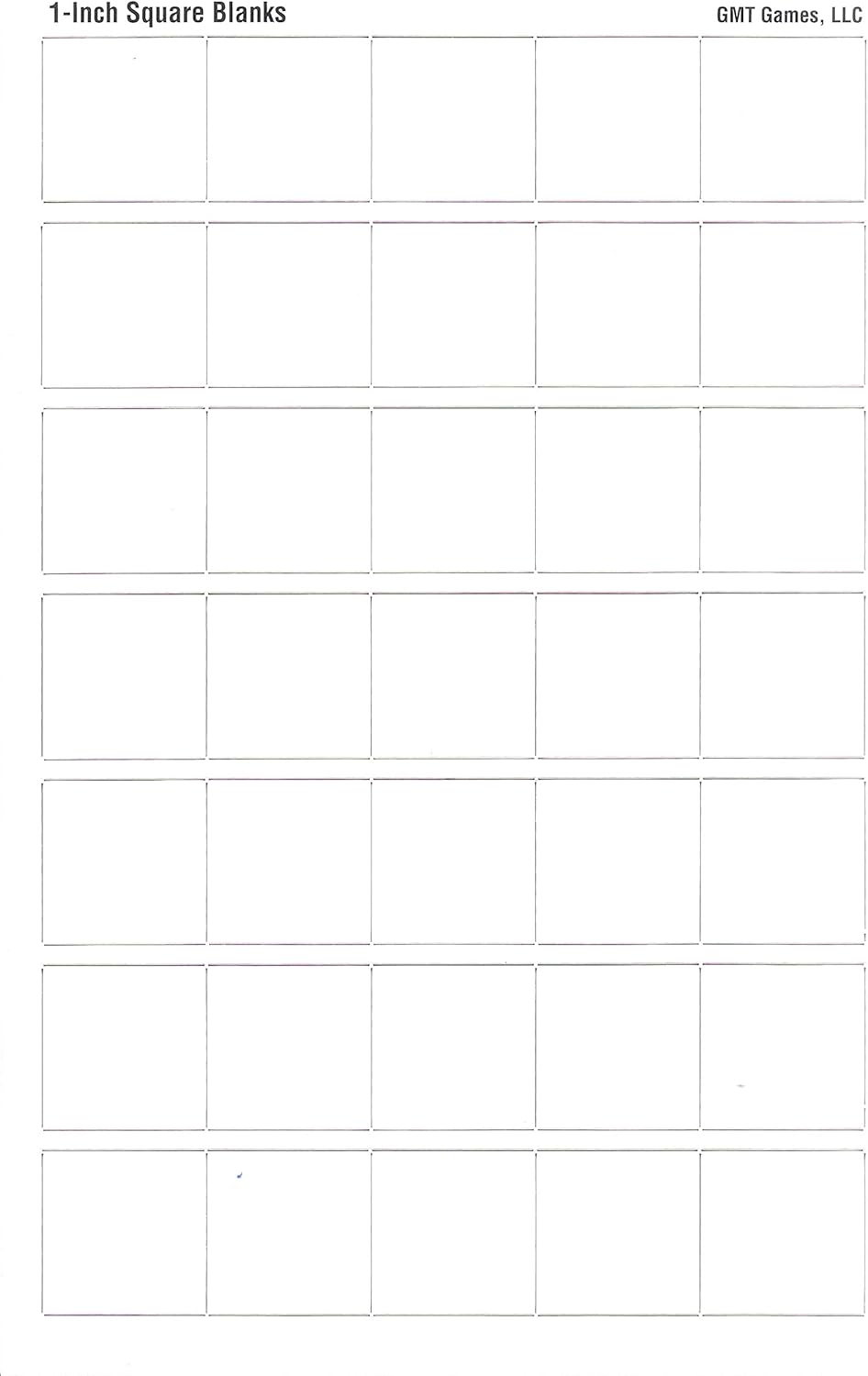 Amazon.com: GMT: Blank, White Countersheet with 36 1" Square Counters