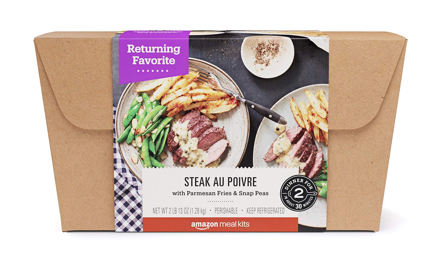 Amazon.com: Amazon Meal Kits, Steak au Poivre with Parmesan Fries ...