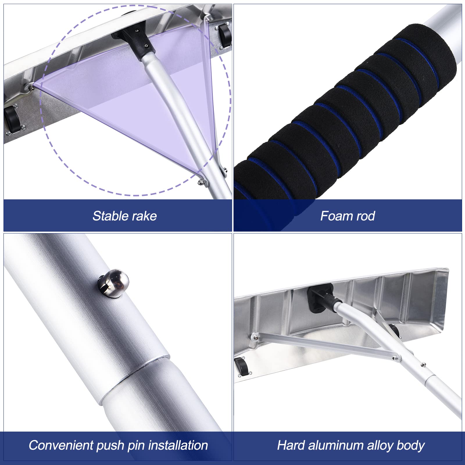 Scratch Free Snow Roof Rake with Wheels for Snow Removal, 4.78â€™-19 ...