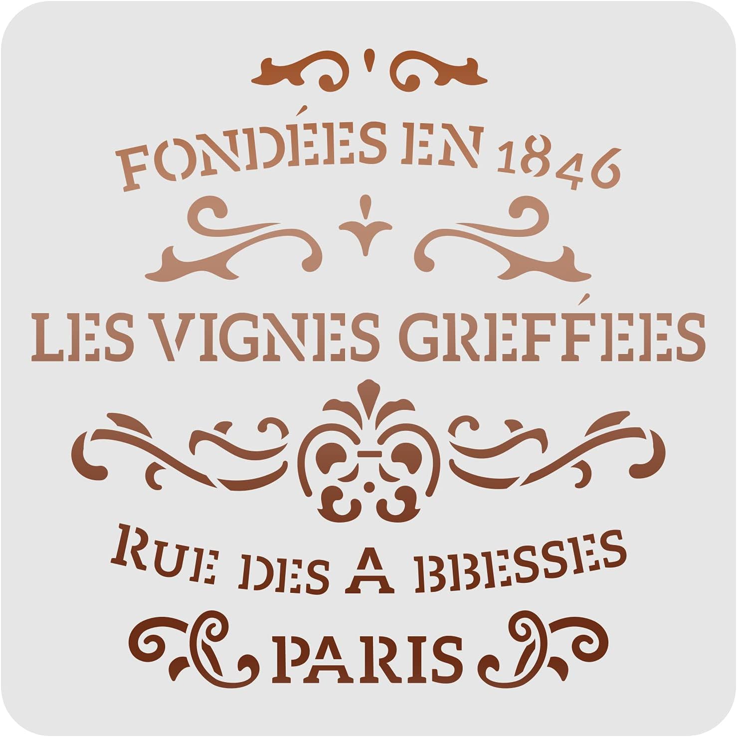 Amazon.com : DIY Decorative French Script Stencil Template for Painting ...