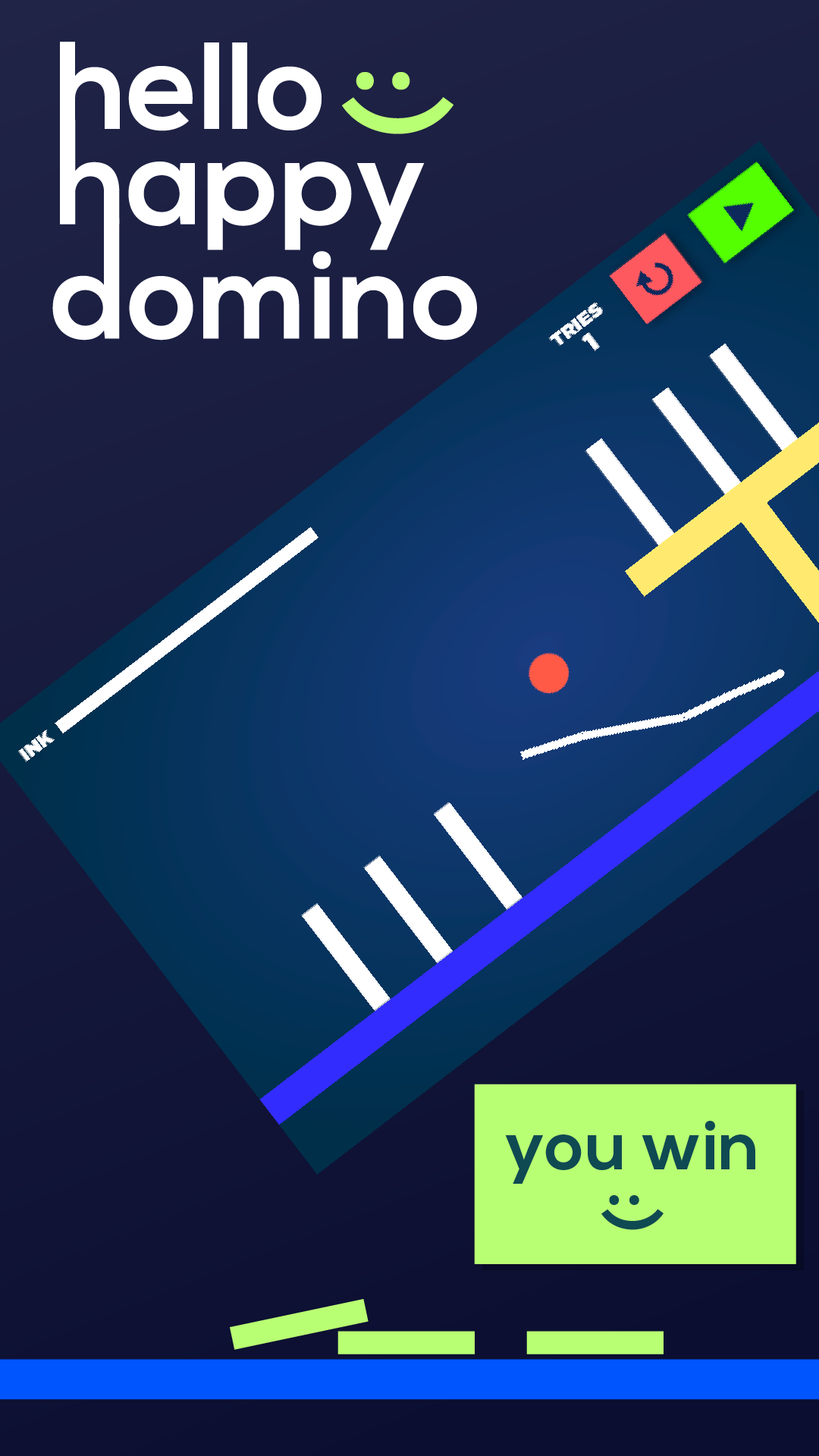 Hello Happy Domino - *WARNING* HARDEST GAME ! Physics Draw and Drop - popular super simple fun ...