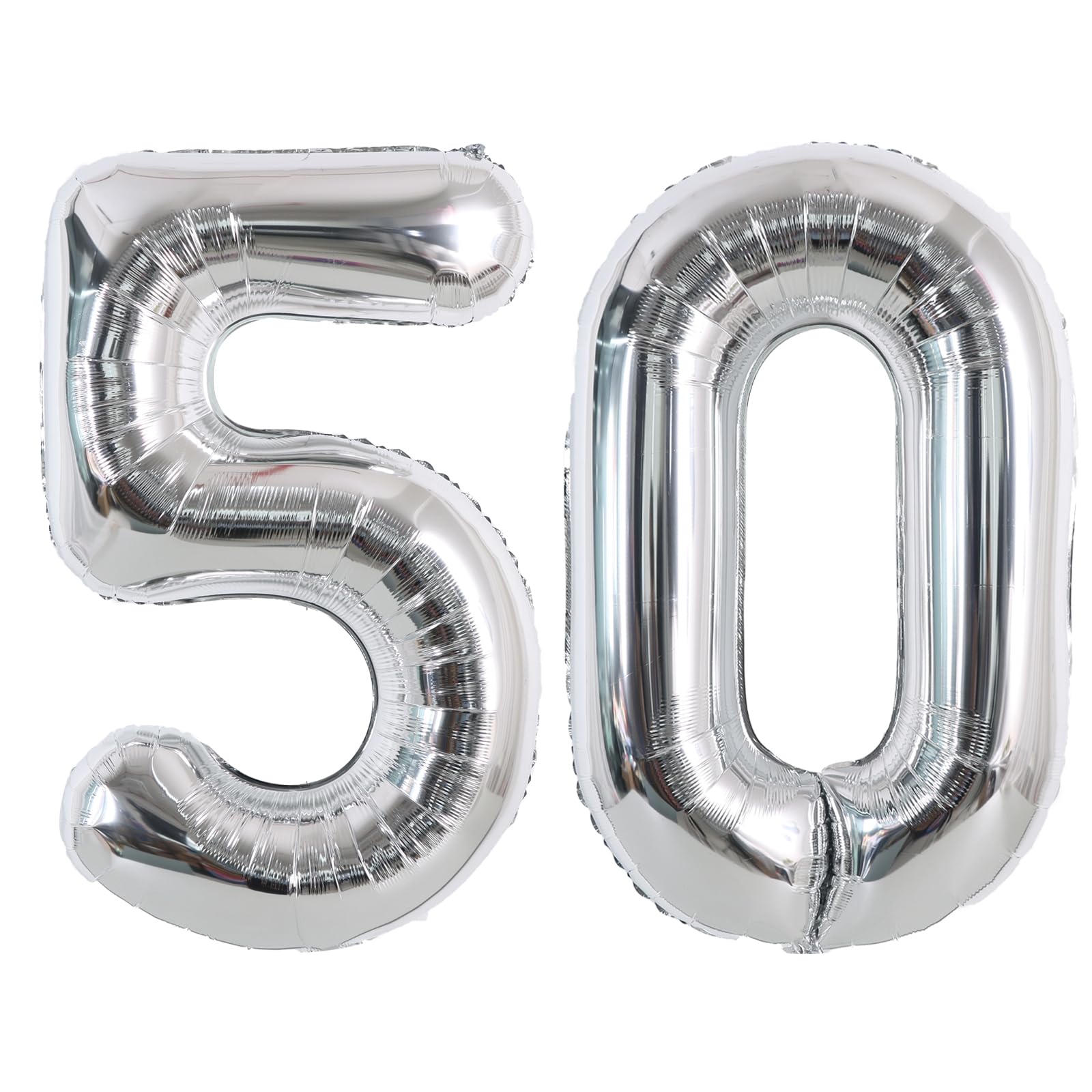 Snapklik.com : TONIFUL 40 Inch Silver Large Numbers Balloons Number 50 ...