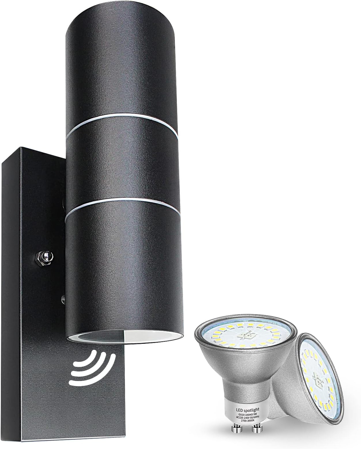 Auraglow Dusk Till Dawn Sensor Black Up & Down Outdoor Wall Security ...