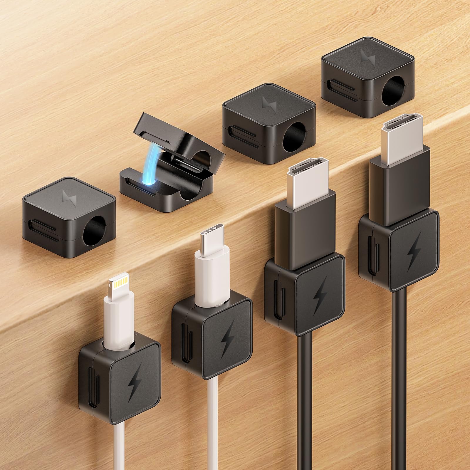 Amazon.com: 8 Pack Magnetic Cable Clips, Phone Cord Holder for ...