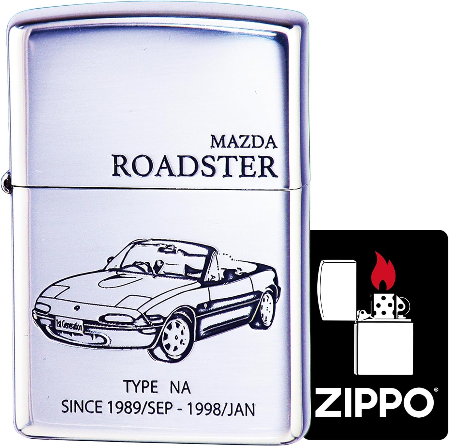 Amazon.com: Zippo Lighter Standard Roadster NA Mazda Car Silver with ...