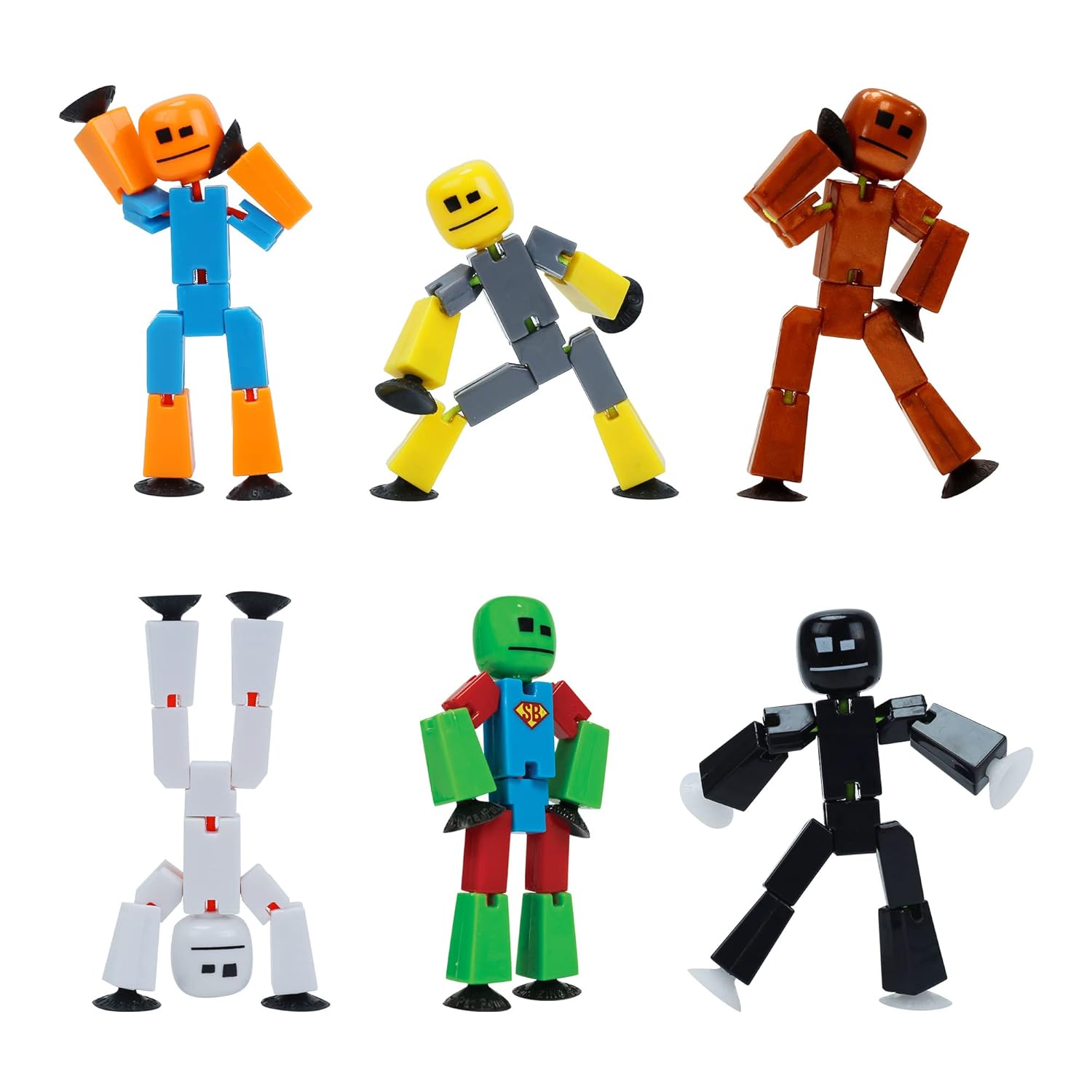 Buy Zing Stikbot 6 Pack, Set of 6 Stikbot Collectable Action Figures ...