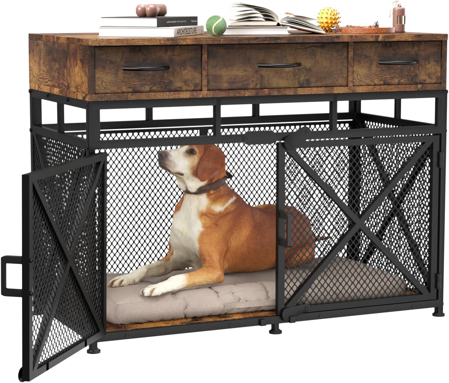 Amazon.com: Piskyet Large Dog Crate Furniture,Heavy Duty Dog Crate Side ...