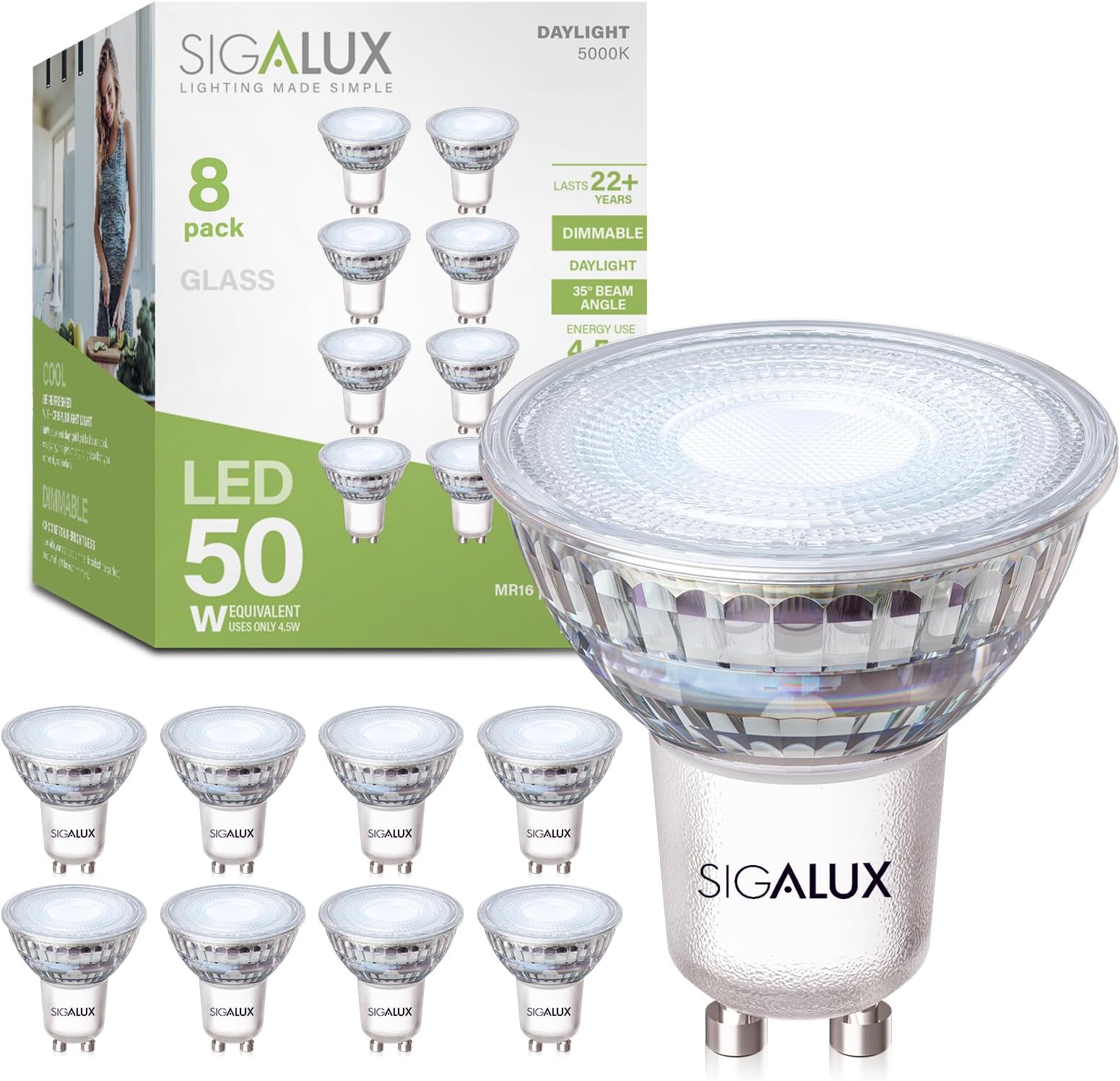 8W GU10 LED Bulbs MR16 GU10 Base 8 Watt(Equivalent to 75W Halogen Bulbs ...
