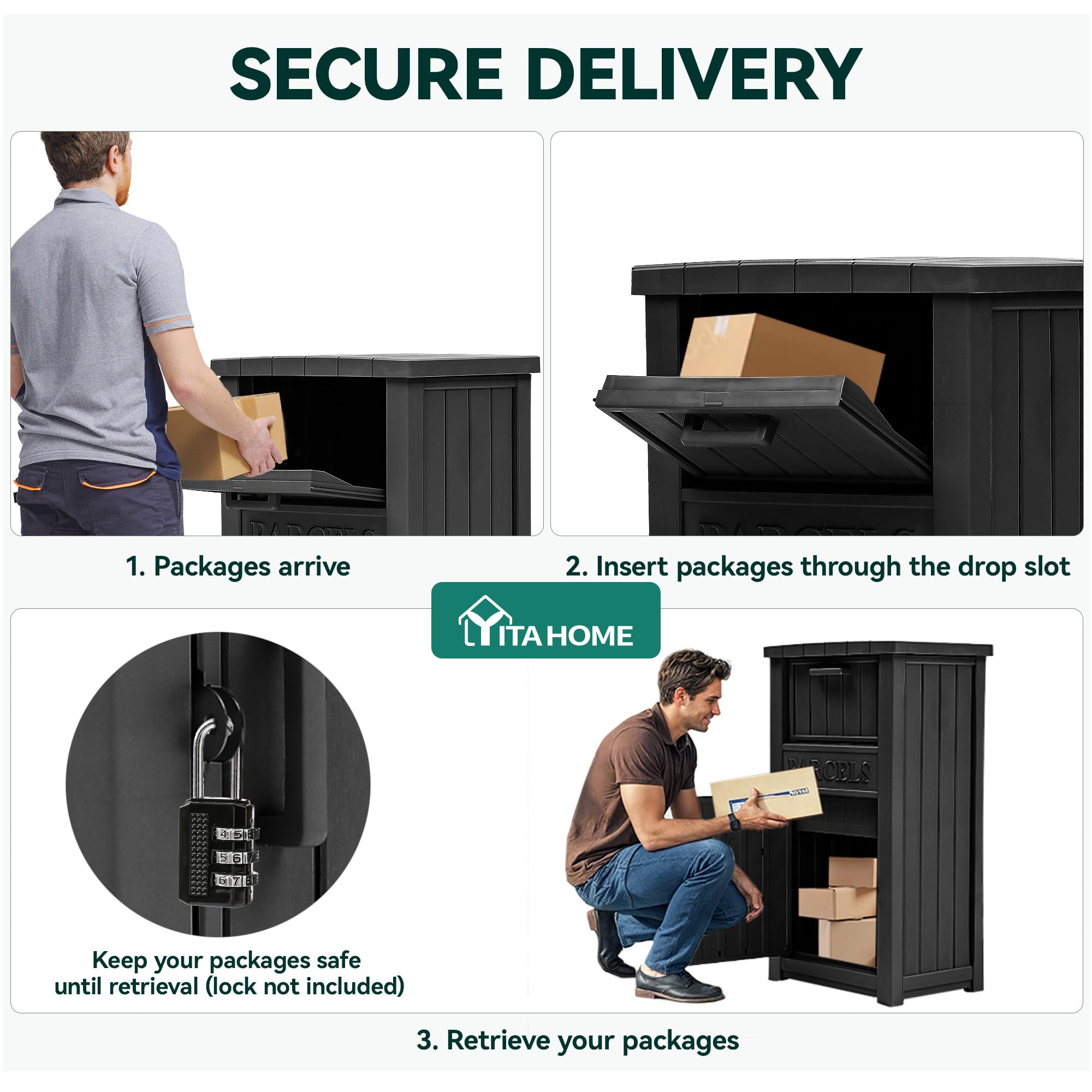 Snapklik.com : YITAHOME Anti-Theft Package Delivery Box For Outside w ...