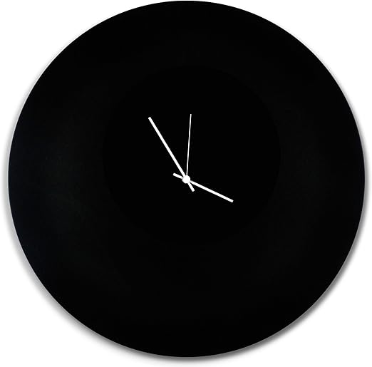 Amazon.com: Minimalist Black Clock 'Blackout White Circle Clock Large ...
