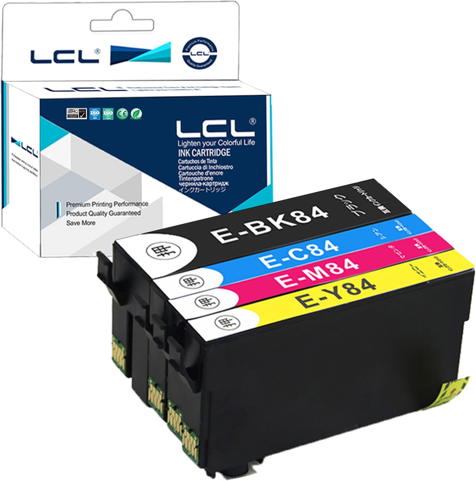 Amazon.co.jp: LCL エプソン用 IC84 IC4CL84 ICBK84 ICC84 ICM84 ICY84 大容量 (4色セット ブラック シアン マゼンタ イエロー) 互換 ...