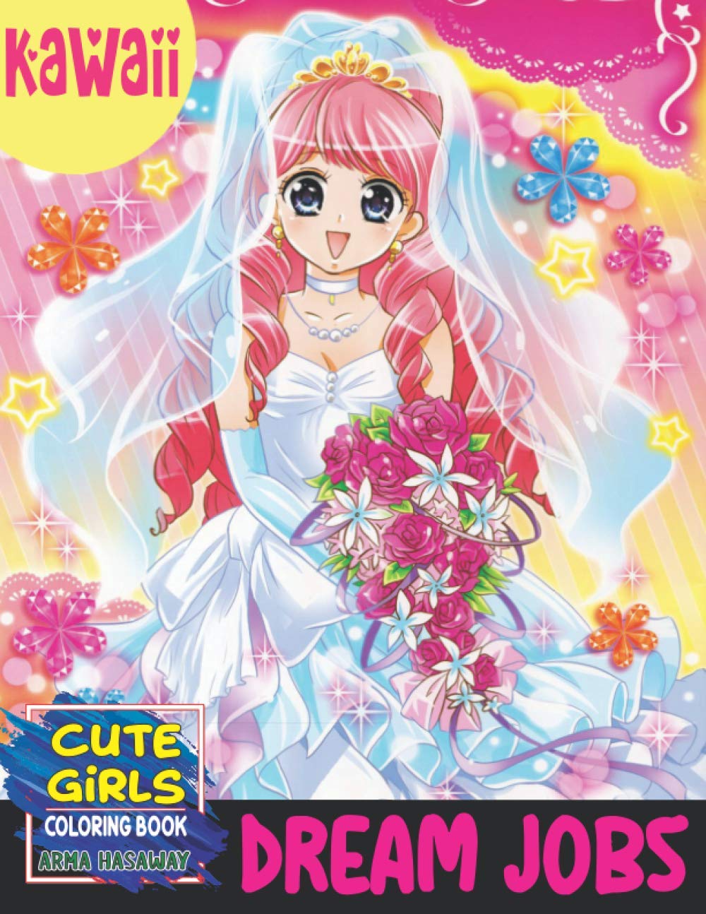 Cute Girls And Dream Jobs Coloring Book Cute Kawaii Teen | Desertcart Kenya