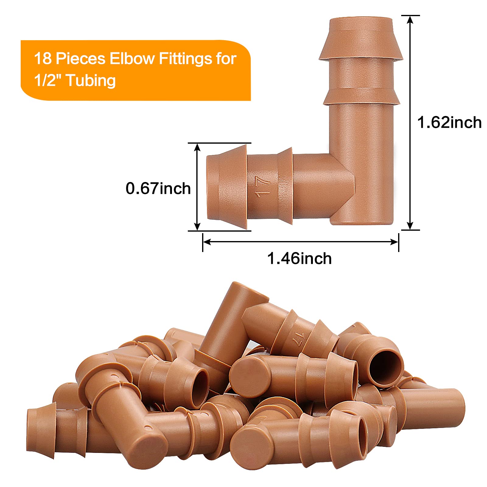 Snapklik.com : iRunning 18 Pieces Drip Irrigation Fittings Elbow ...