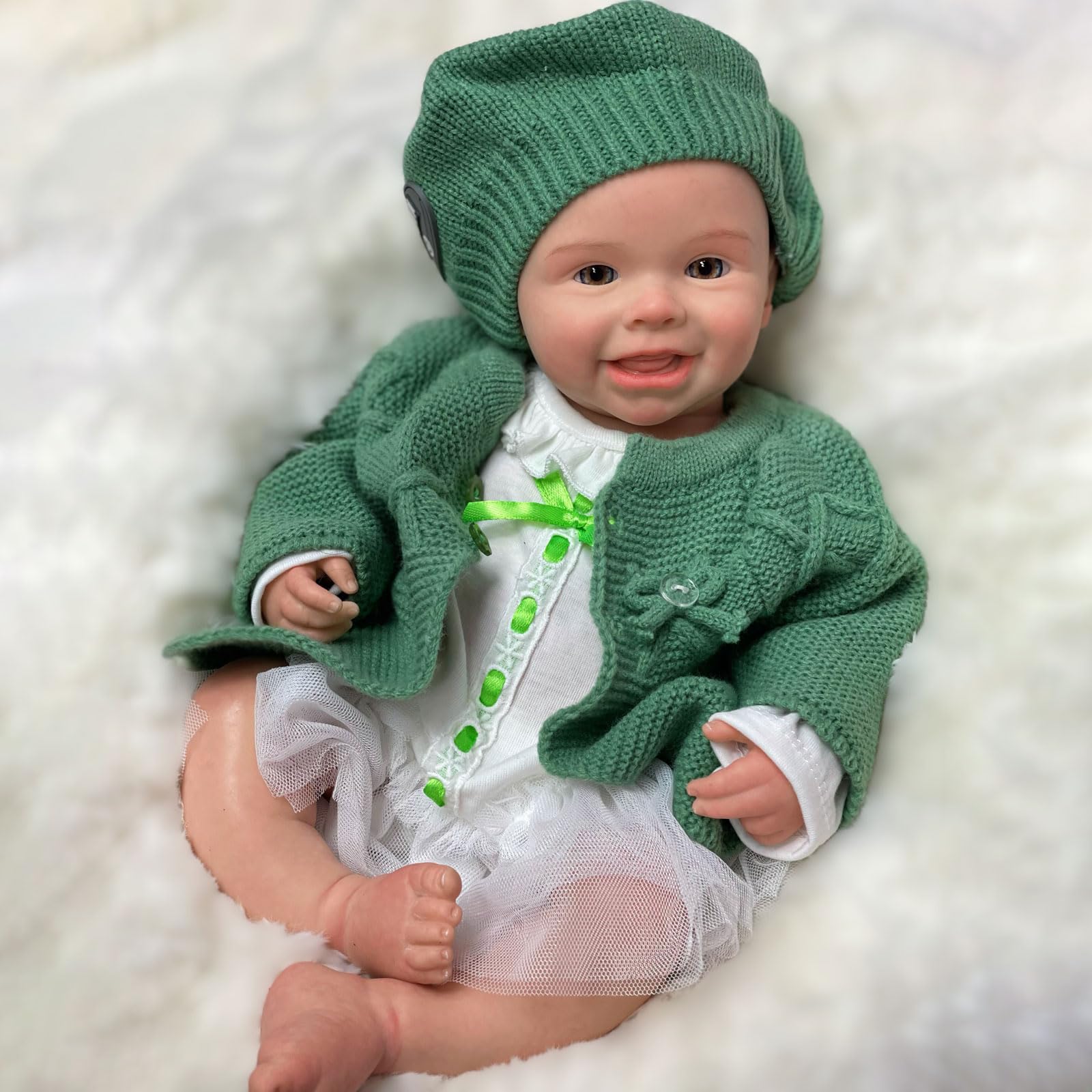 Gileutay 18inch Realistic Full Solid Silicone Reborn Doll Girl Lifelike ...