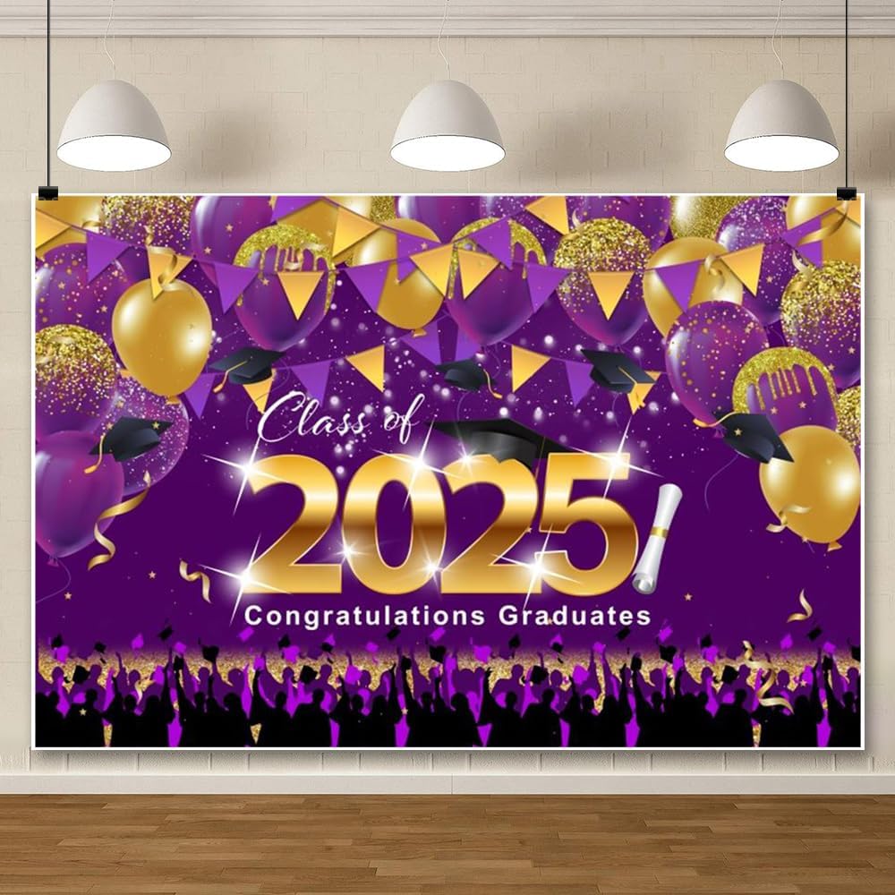 Amazon.com : ChloropLastid 7x5ft Class of 2025 Graduation Backdrop ...