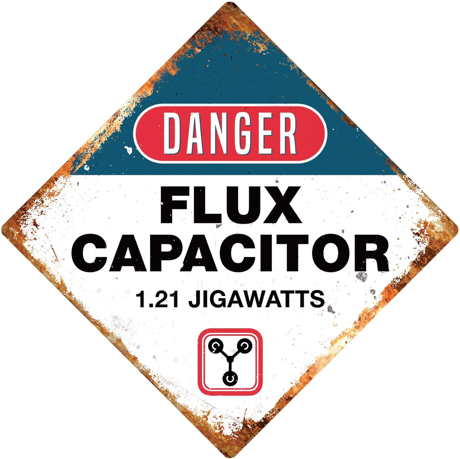 WTF | Danger Flux Capacitor | Diamond Metal Wall Sign Plaque Art ...