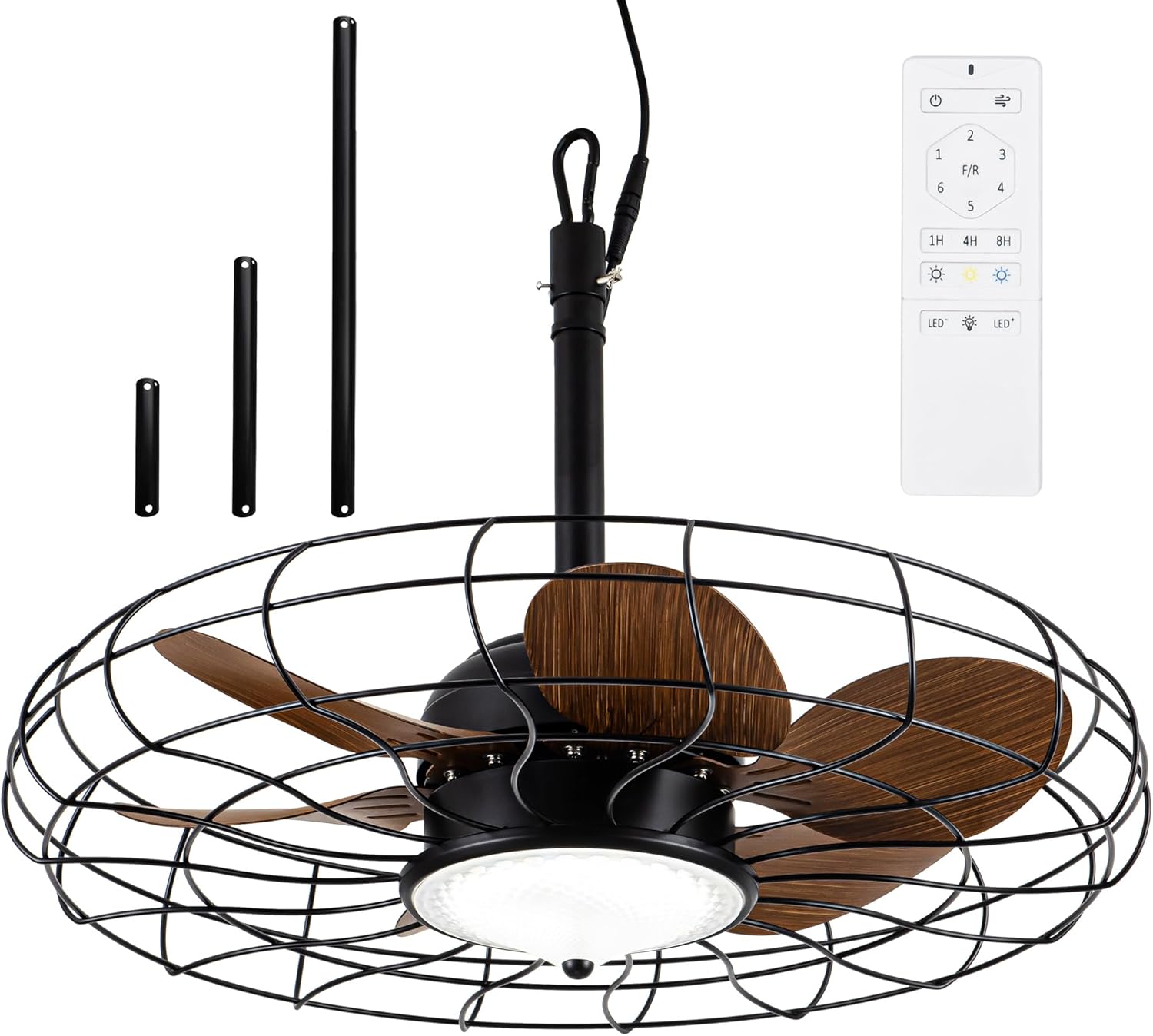 Amazon.com: NORFOLK Outdoor Ceiling Fans with Light, 28'' Wet Rated ...