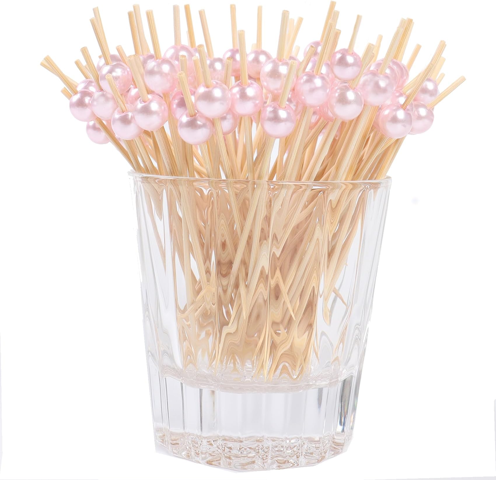 Amazon.com | Rtteri 100 Pcs Preppy Cocktail Picks Pink Bamboo ...