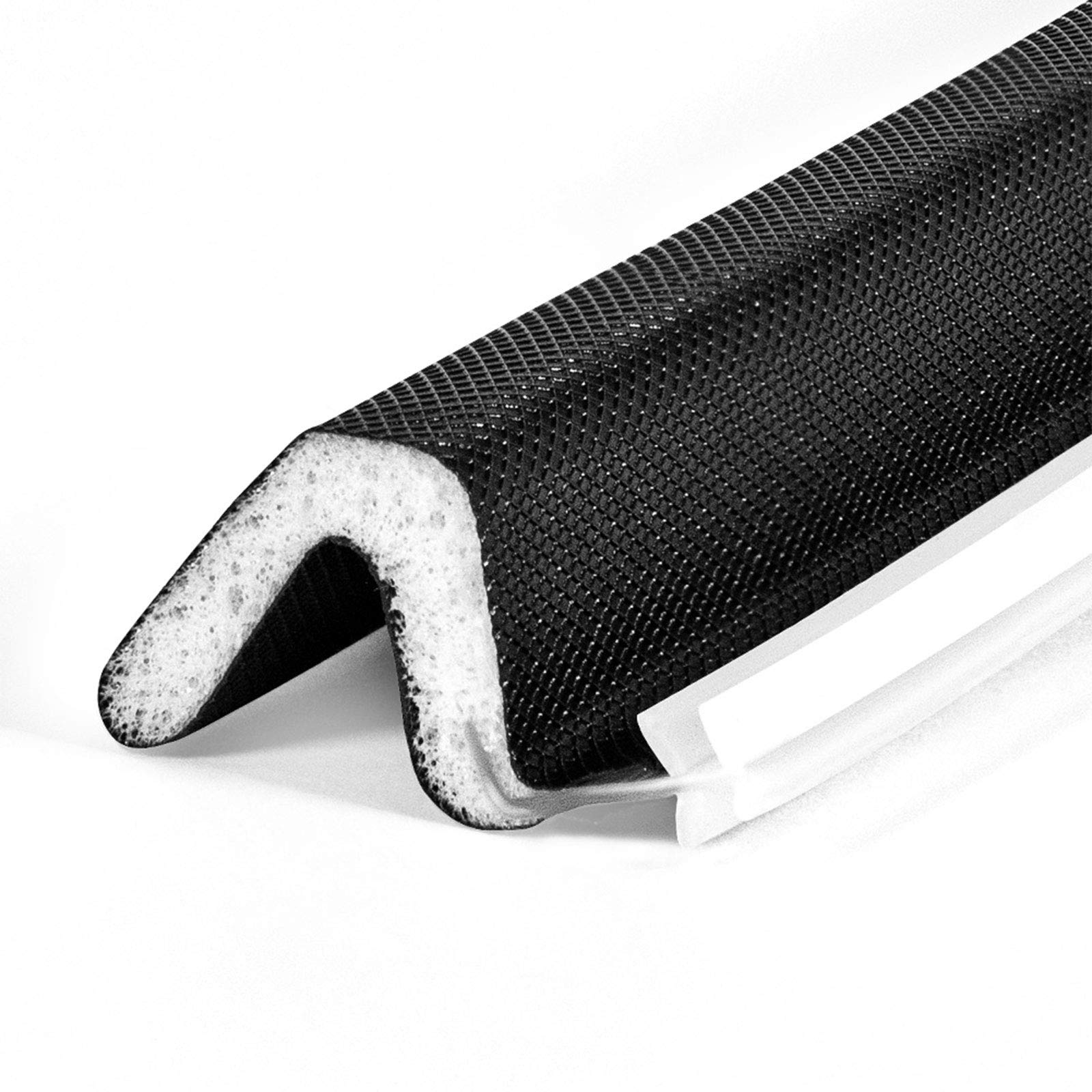 fowong Black Weather Stripping V Strip - 1 Set, 9/16" W X 84" L X 3 Pcs ...