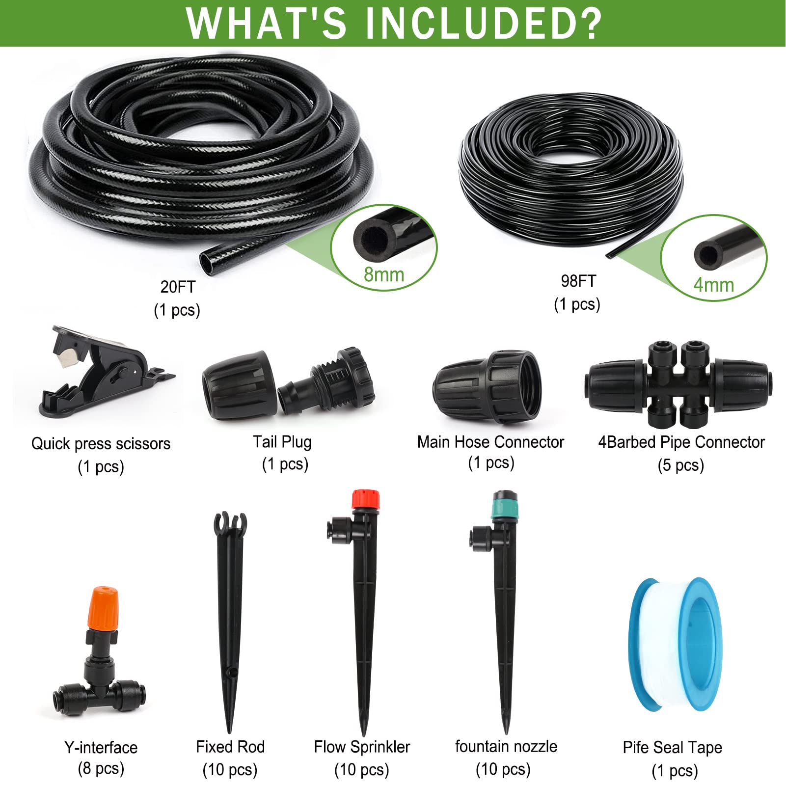 Snapklik.com : Upgraded Drip Irrigation Kits, 118FT New Quick ...