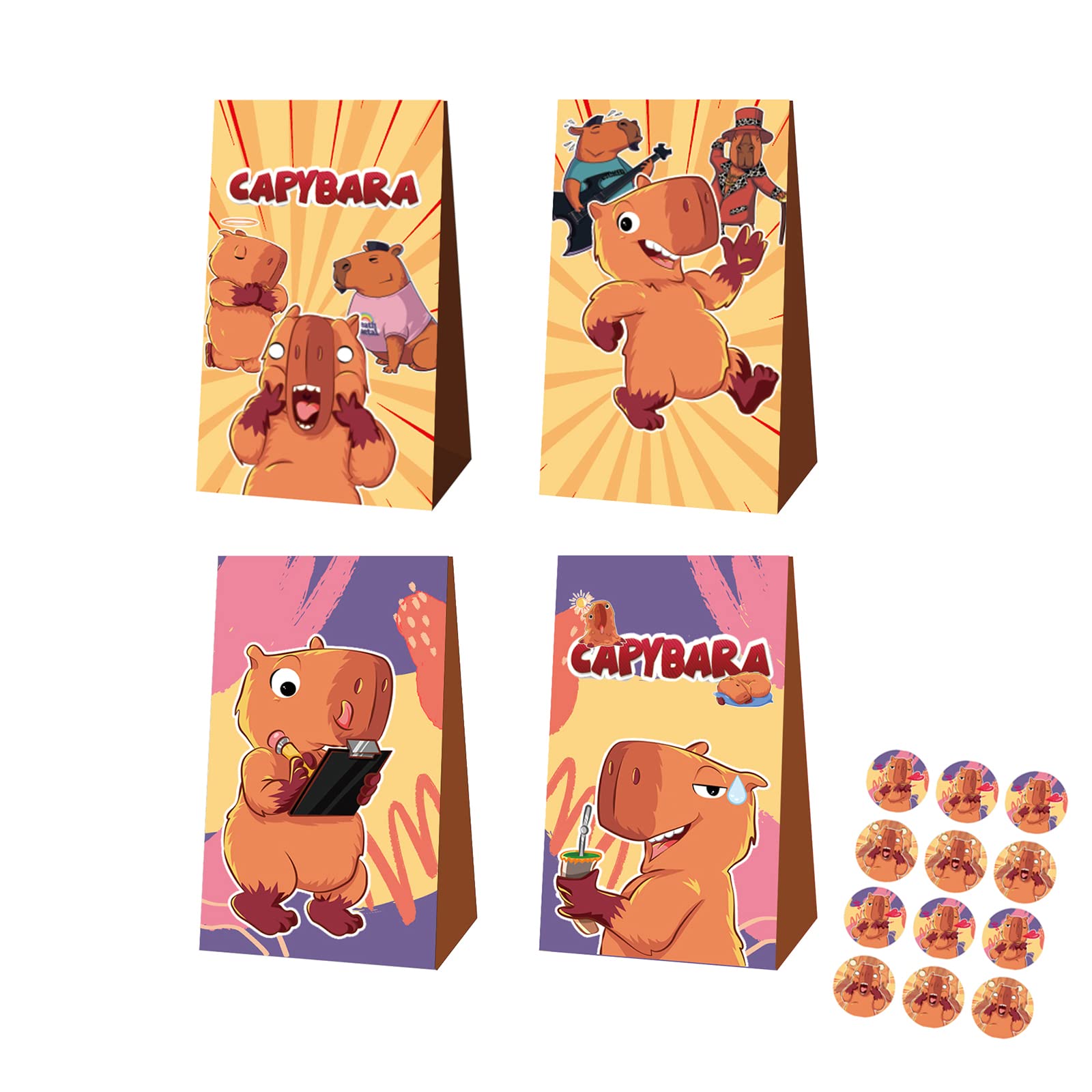 Amazon.com: LFCFDX 12 Pack Capybara Party Bags Capybara Party Favor Bags Capybara Gift Goodie ...