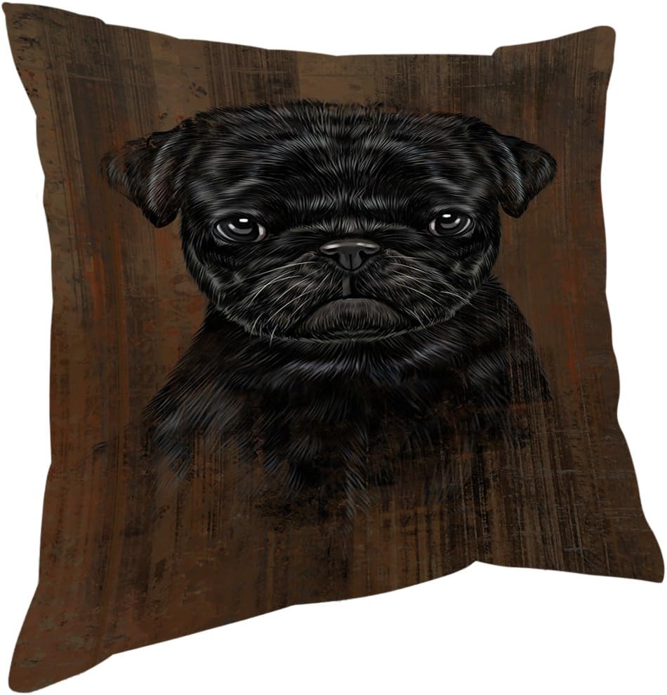 Amazon.com: Rustic Pug Dog Pillow PIL49080 (18x18) : Home & Kitchen