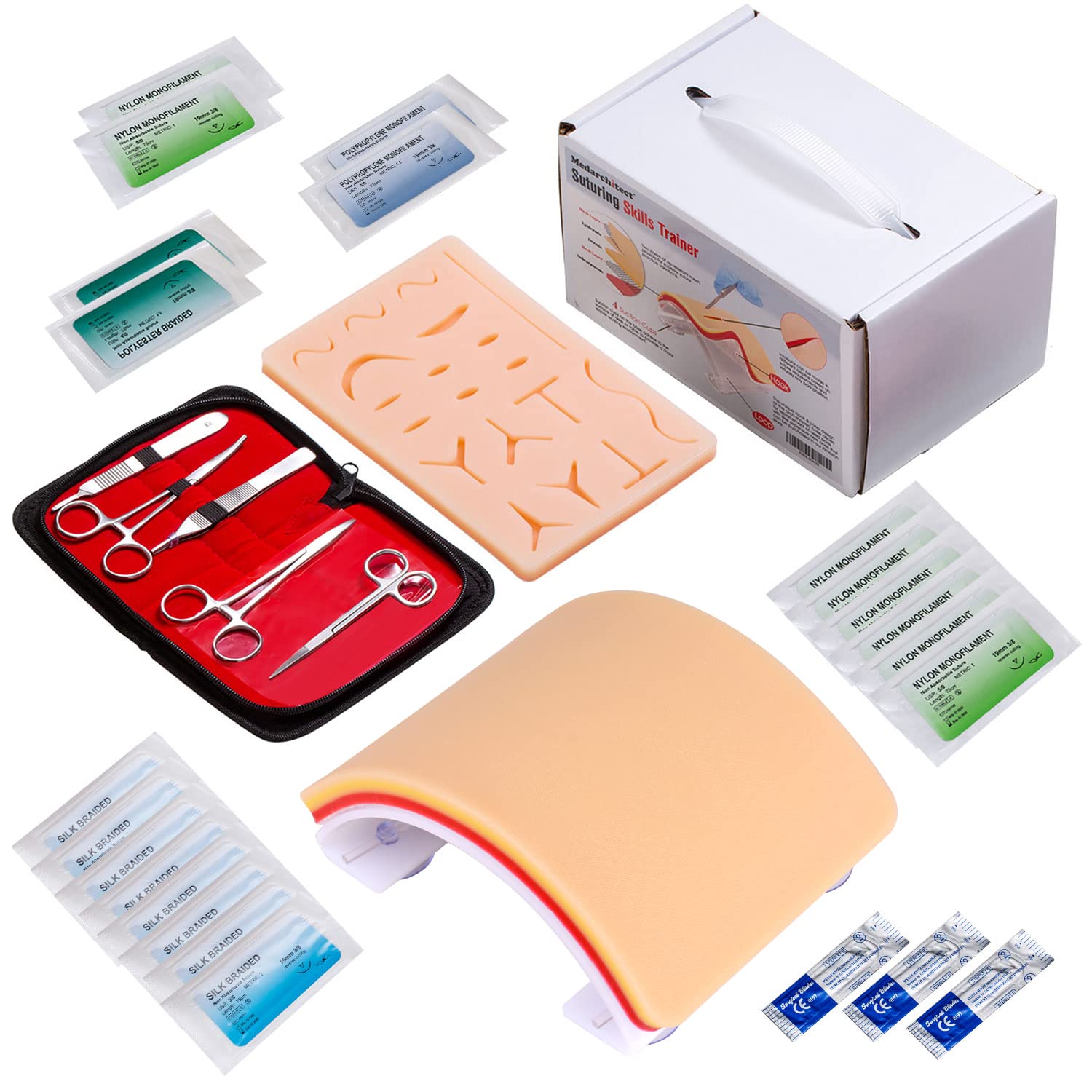 Premium Suturing Skill Trainer Including DIY Incision Suture Pad with ...
