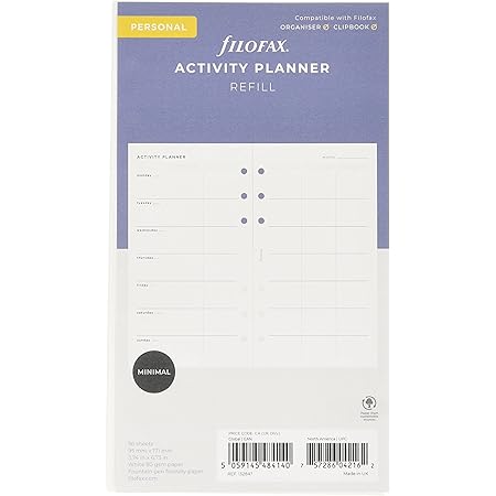 Filofax Personal Week to View Any Year undated Diary,white : Amazon.co ...