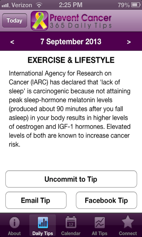 Prevent Cancer:365 Daily Tips - App on Amazon Appstore