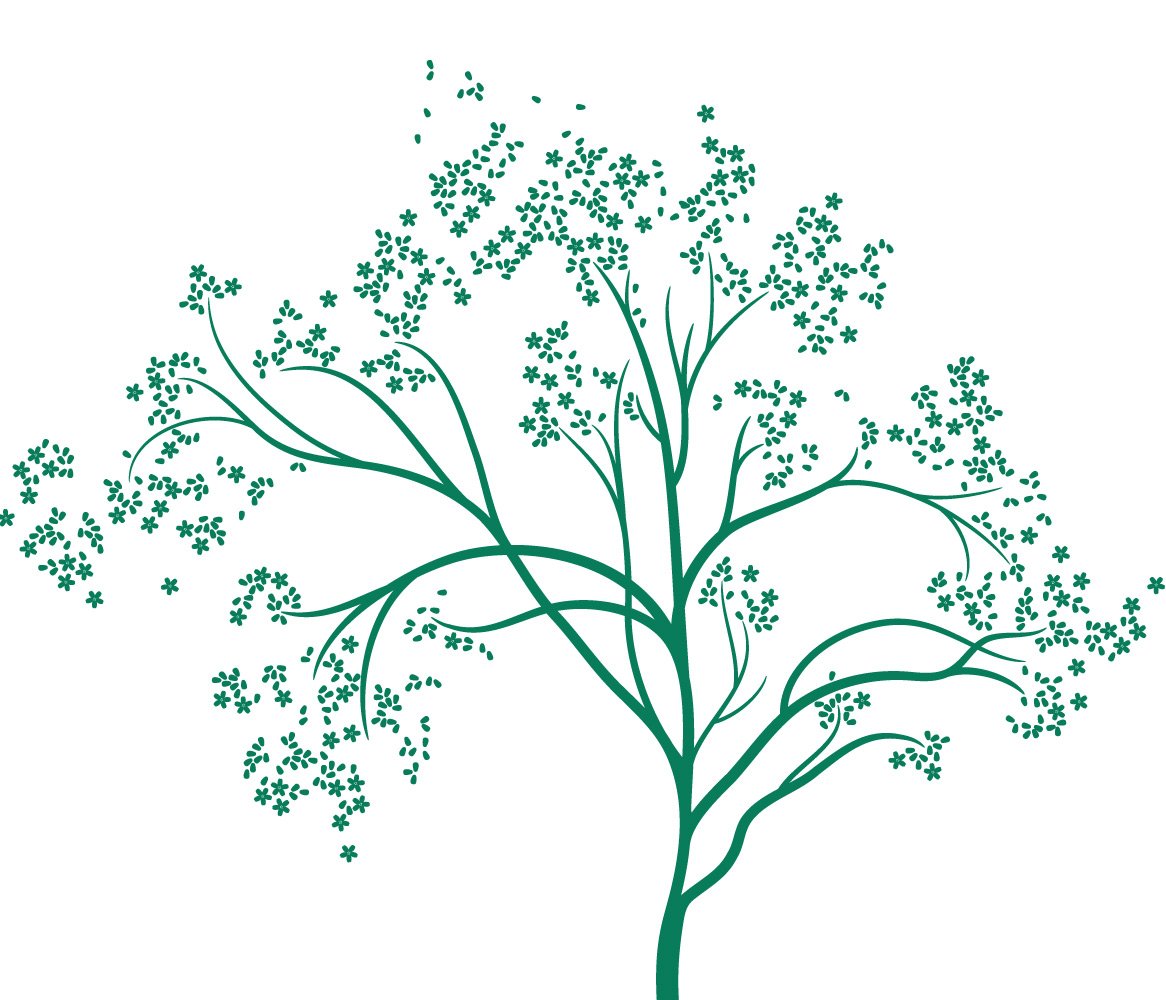 Buy LittleLion Studio Blossom Tree Monochromatic Wall Decal,Green ...