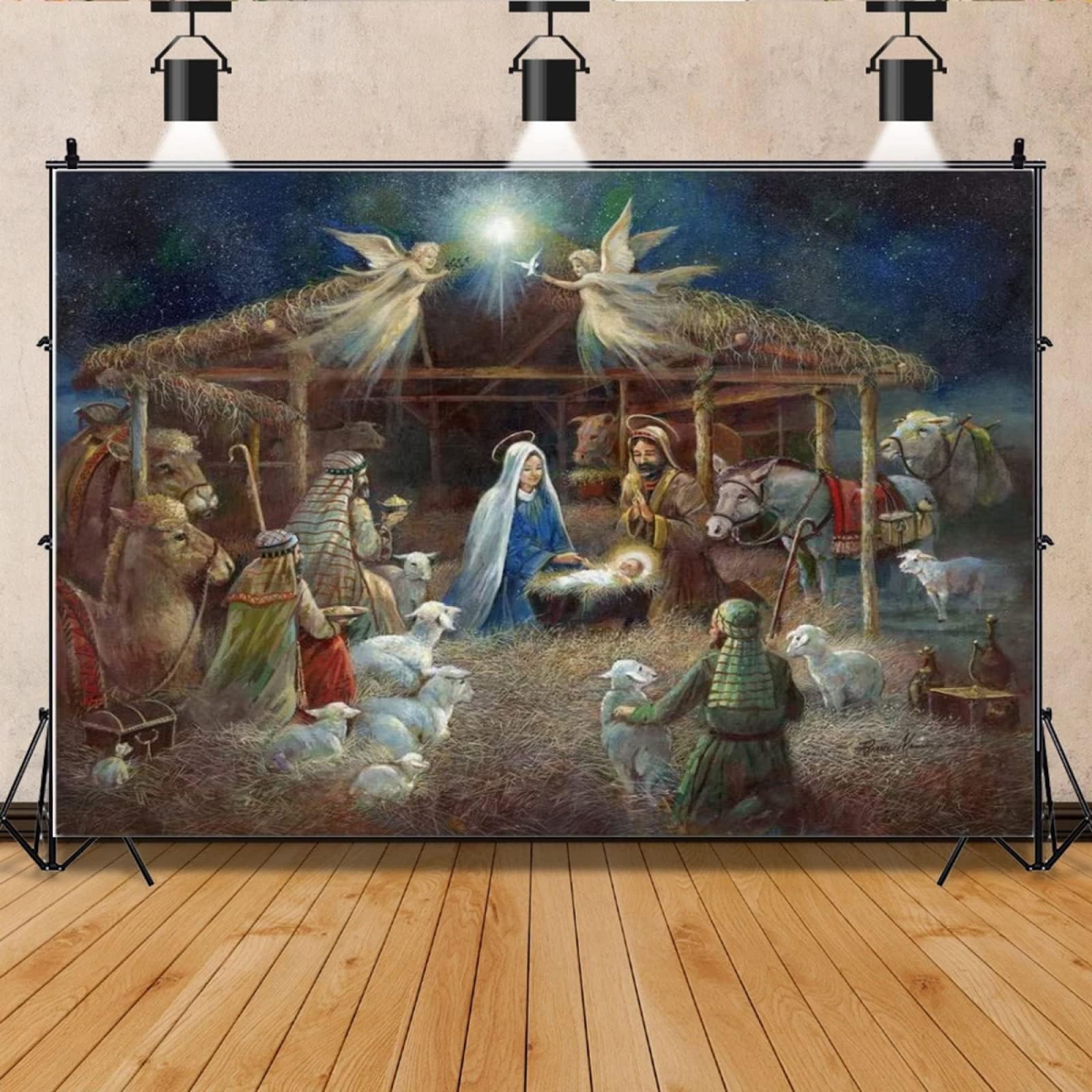 Amazon.com : Nativity Scene Religious Christmas Decorations Jesus in ...