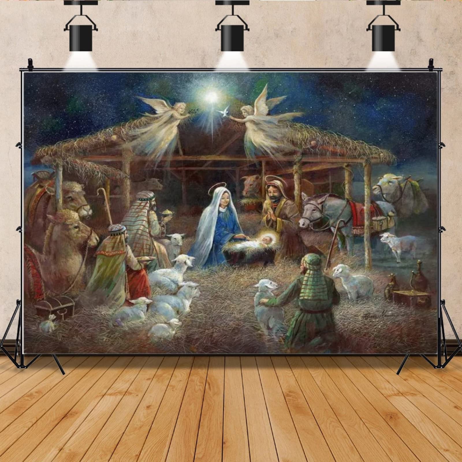 Amazon.com : Nativity Scene Religious Christmas Decorations Jesus in ...