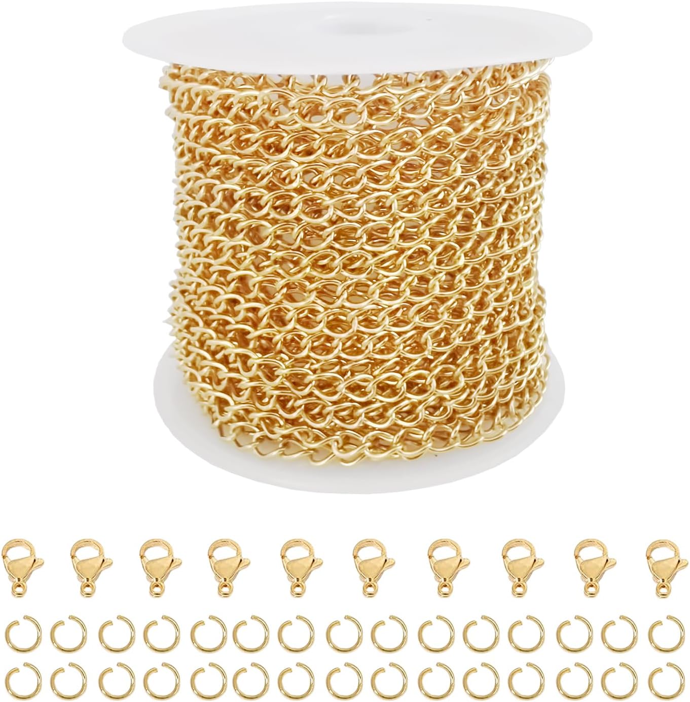 Amazon.com: KEIAOUE 16.4 Feet Gold Plated Stainless Steel Chains Roll ...