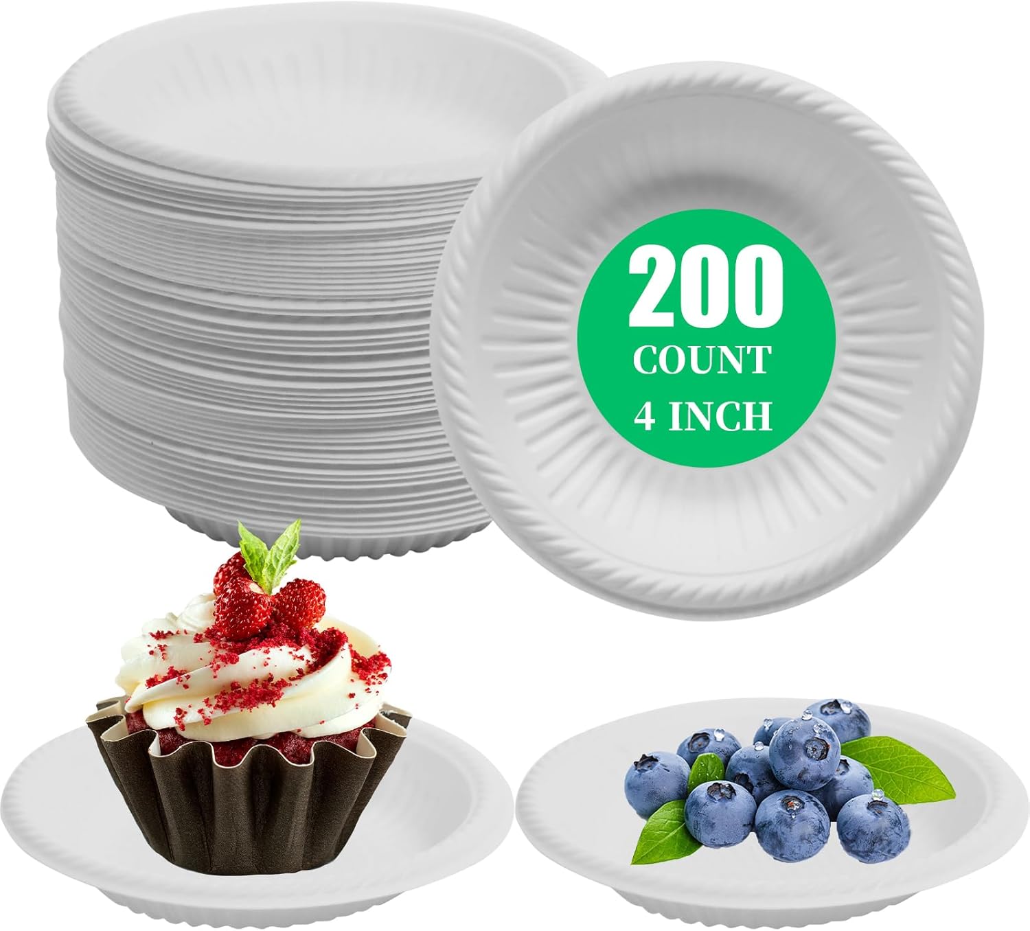 Amazon.com: ENKUY 4 Inch Mini Disposable Plastic Plates, Round Plates ...