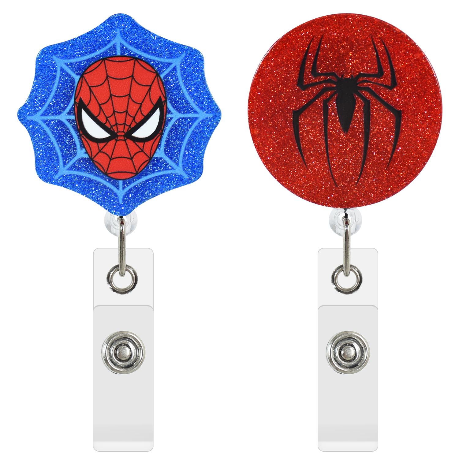 Amazon.com : CTOHN 2 Pack Retractable Badge Holder Reels, Cute Red Blue ...