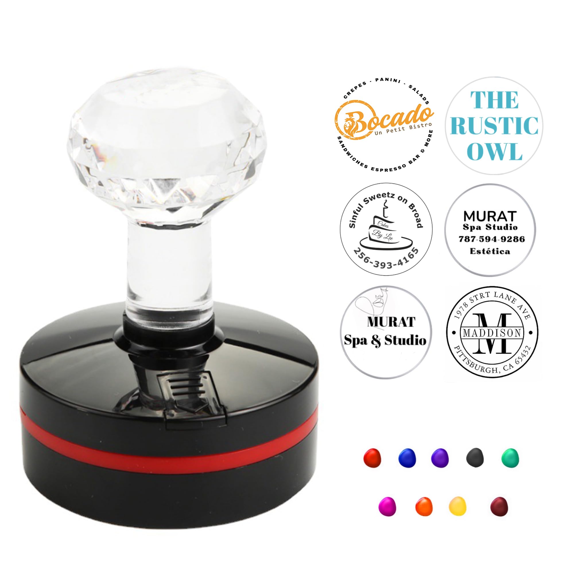 Custom Self Business Stamp,Self-Inking Round Stamp with Logo,Upload ...