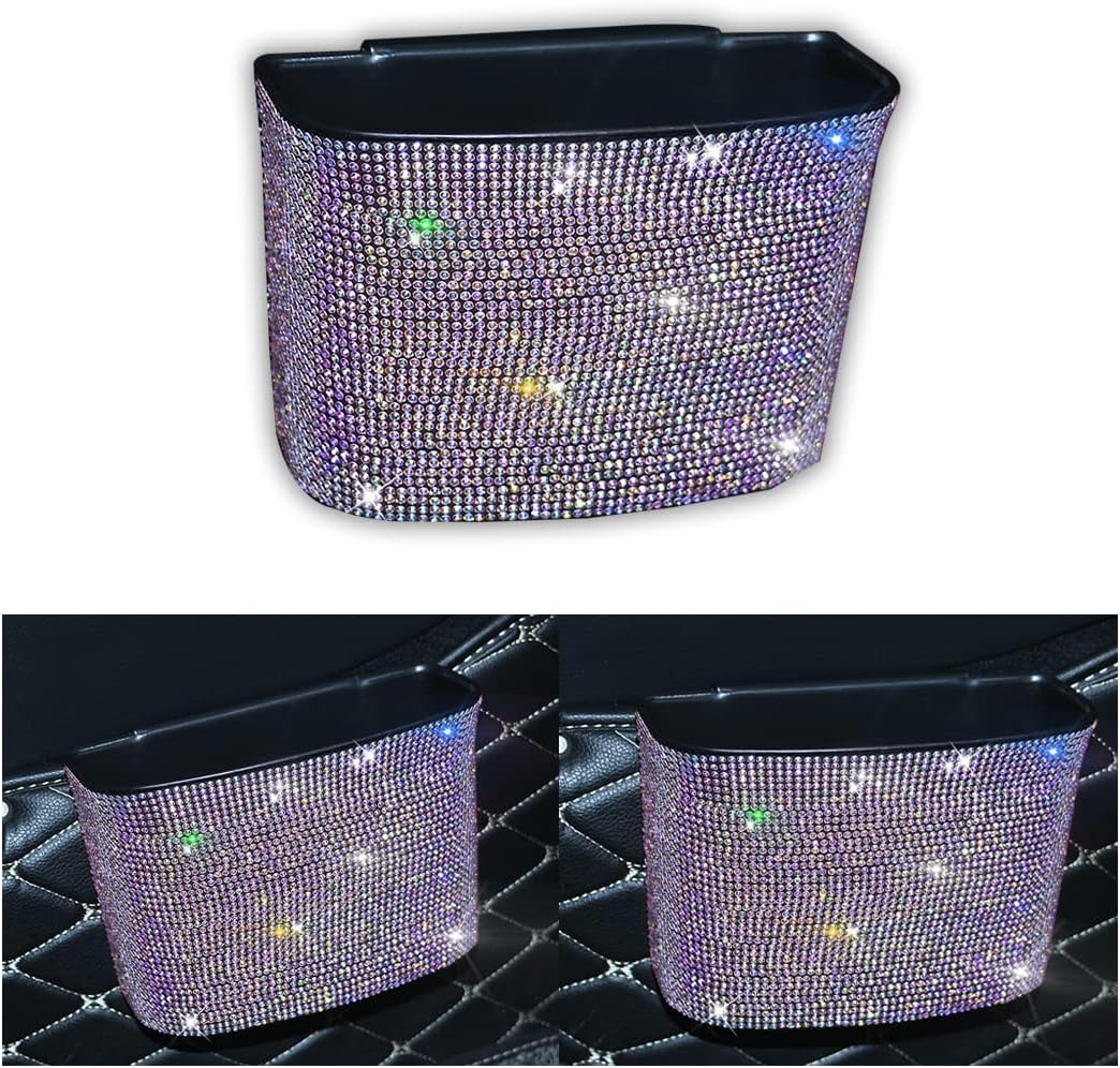 Amazon.com: BELOMI Car Trash Can, Bling Garbage Container for Auto ...