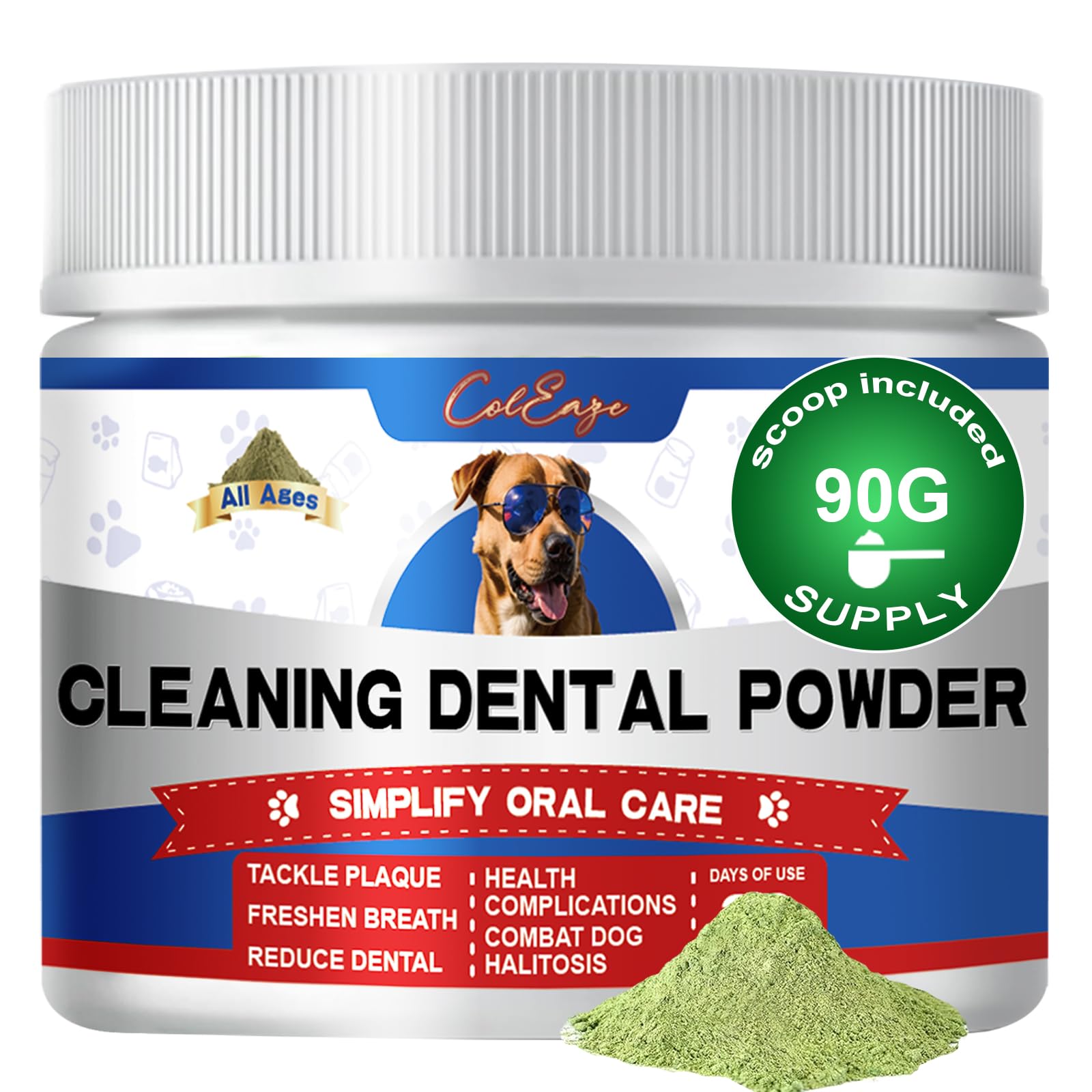 Amazon.com: ColEaze Dog Teeth Cleaning Powder - Dog Plaque and Tartar ...