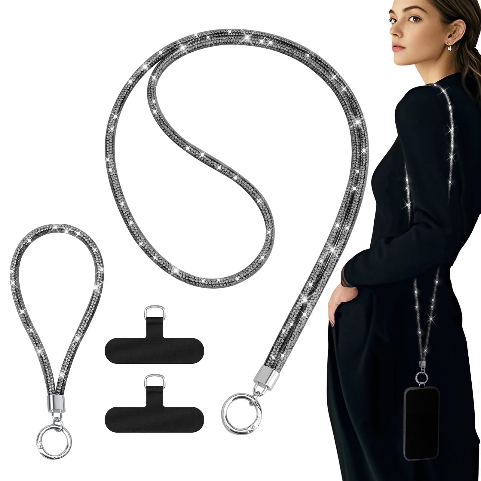 Amazon.com: TiMOVO Universal Phone Lanyard Crossbody, Rhinestone Cell ...