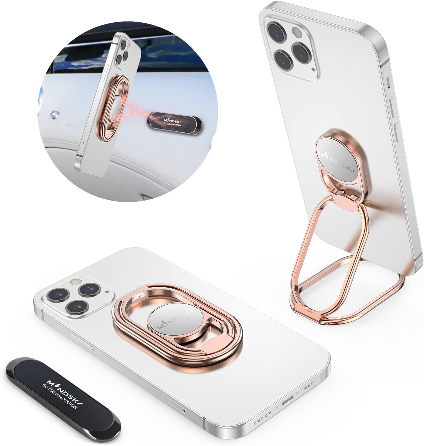 Amazon.com: Phone Ring Holder Finger Kickstand, 360° Rotation Metal ...