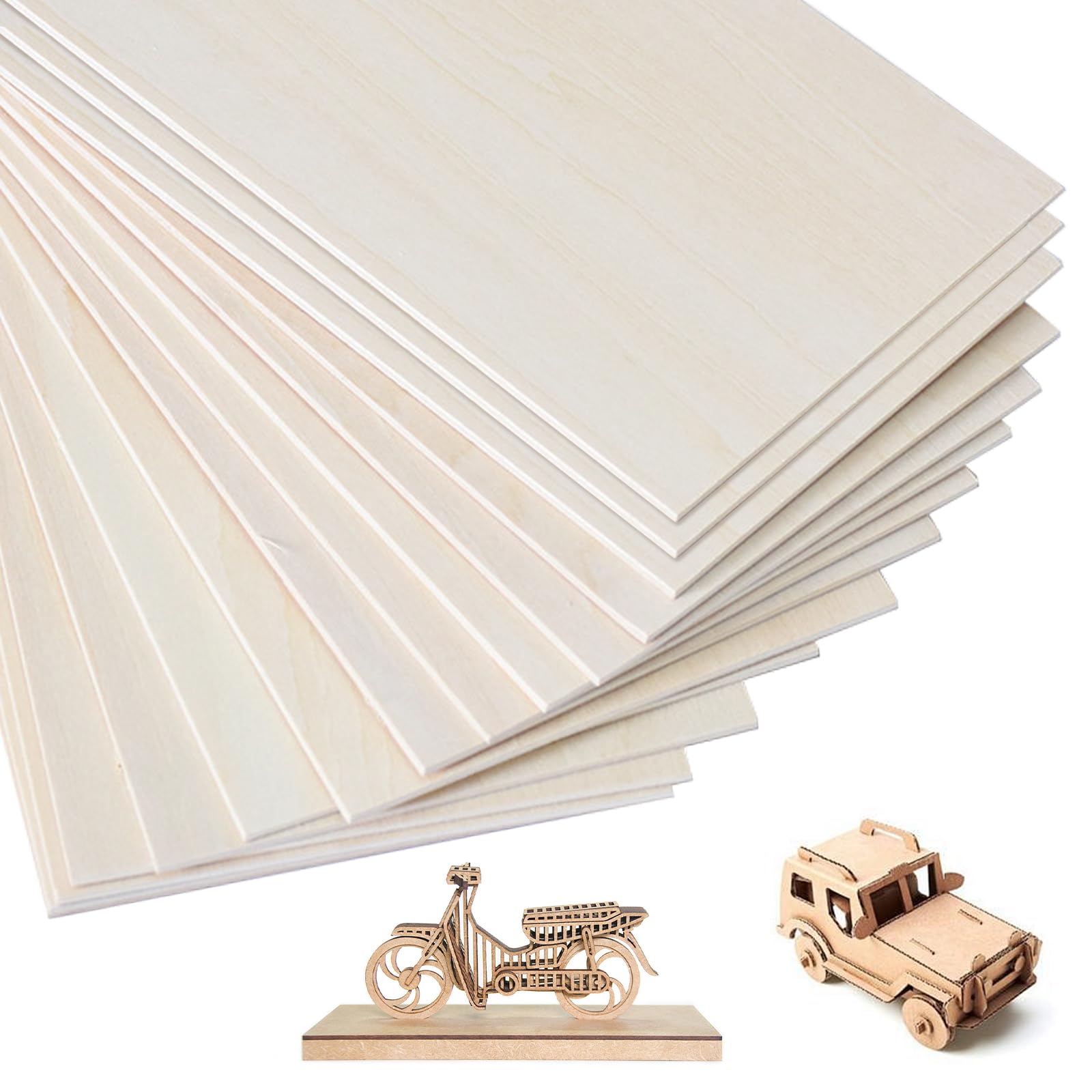 Wood Board 50 Pcs Basswood Sheets 8 X 12 Inch 2mm Thick Plywood Thin ...