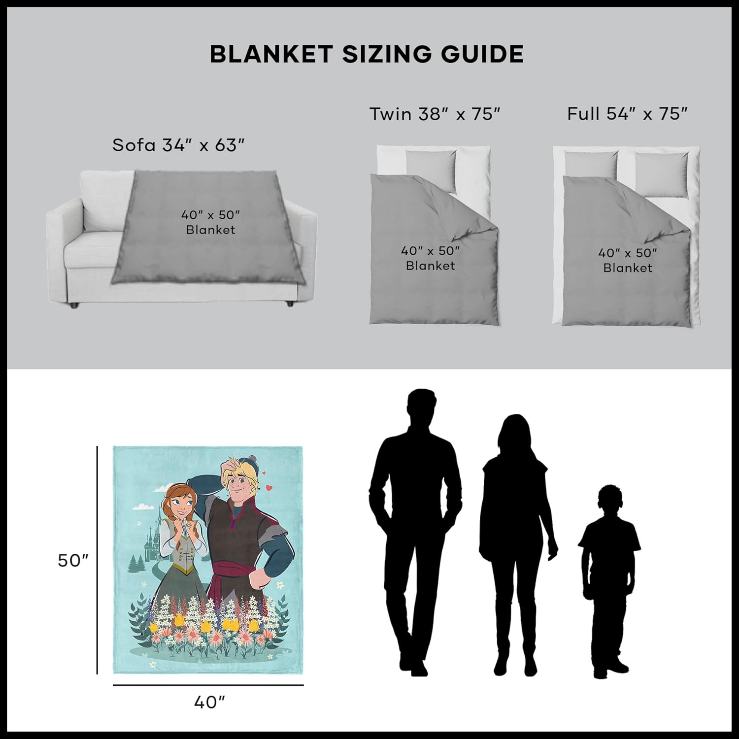 Disney Frozen, Budding Romance, Silk Touch Throw Blanket, 40 x 50 ...