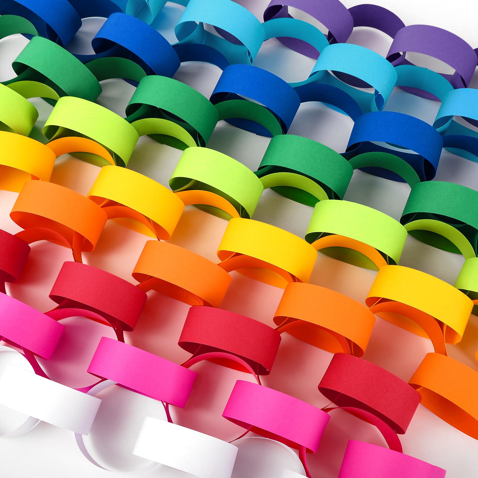 Amazon.com: FYSUIMU 800Pcs Rainbow Paper Chains with Glue Tapes 10 ...