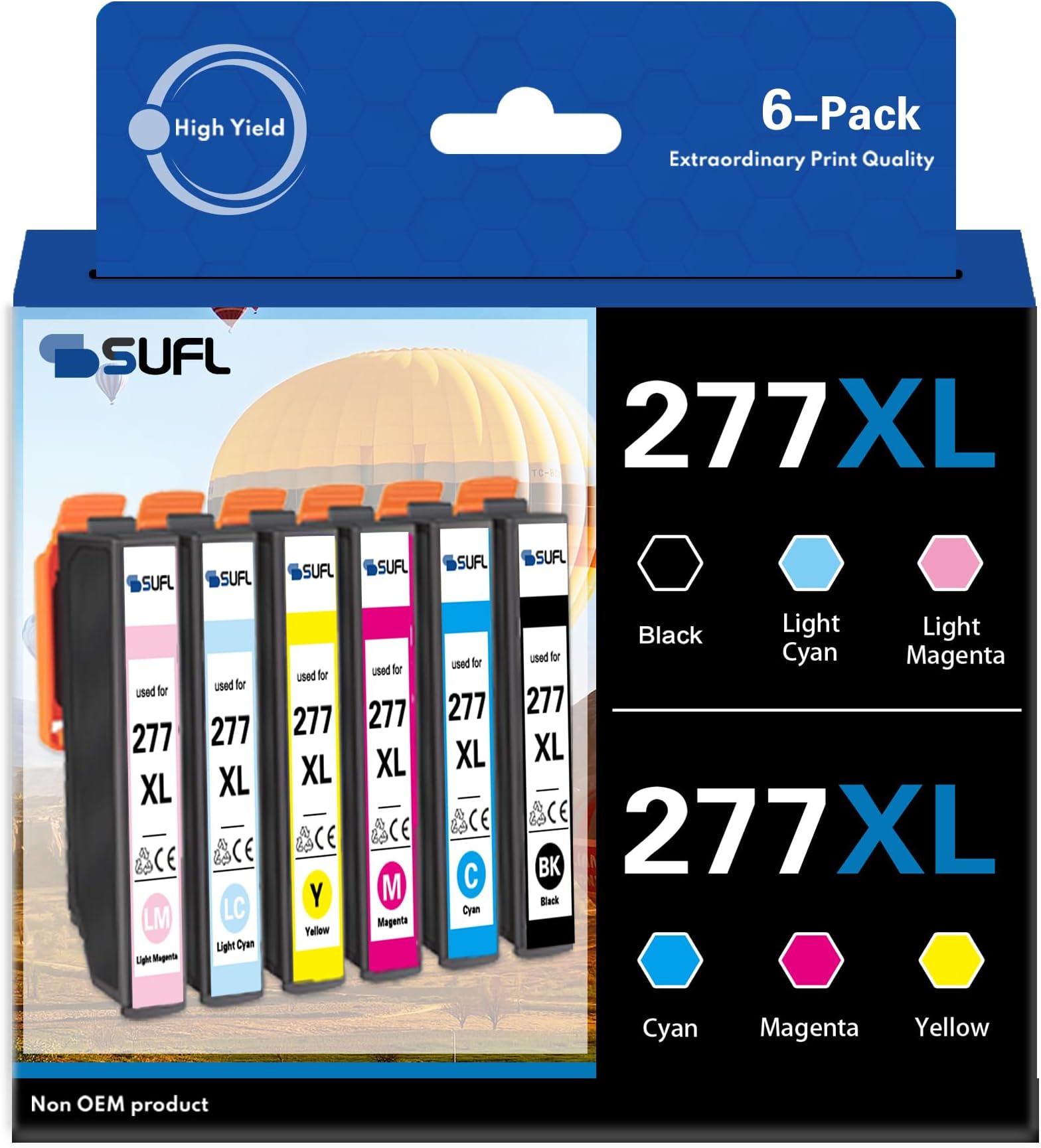 Amazon.com: Remanufactured 277XL High Yield Ink Cartridges (6-Pack, 1BK ...