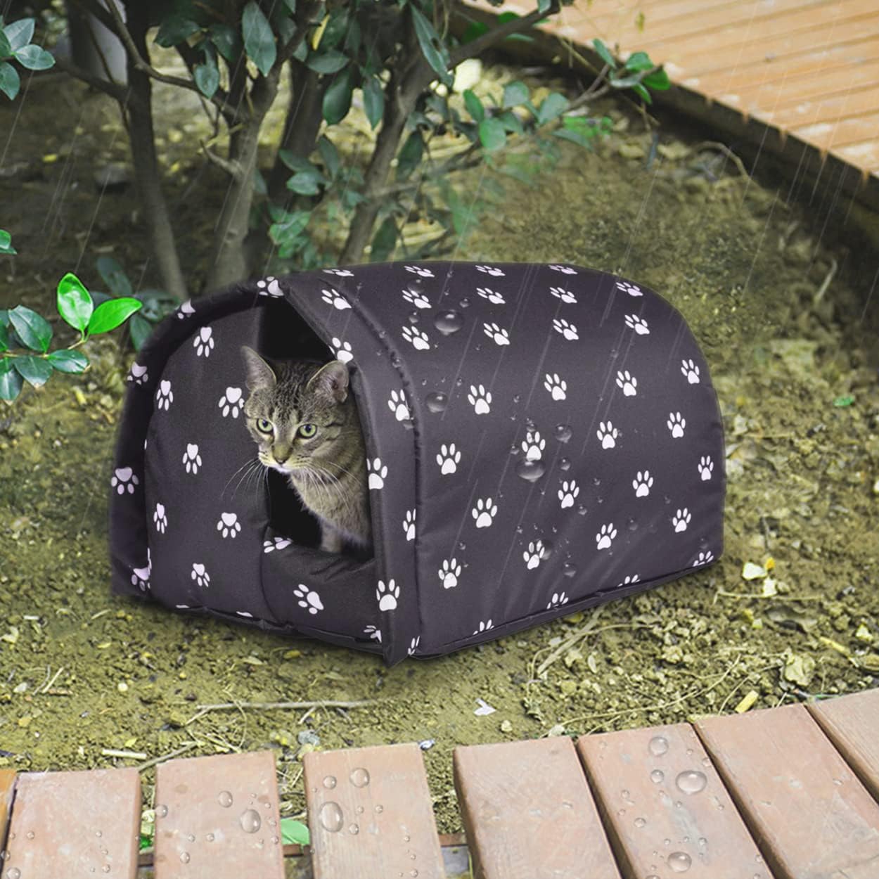 Amazon.com : Outdoor Cat House Waterproof and Warm, Cat Houses for ...