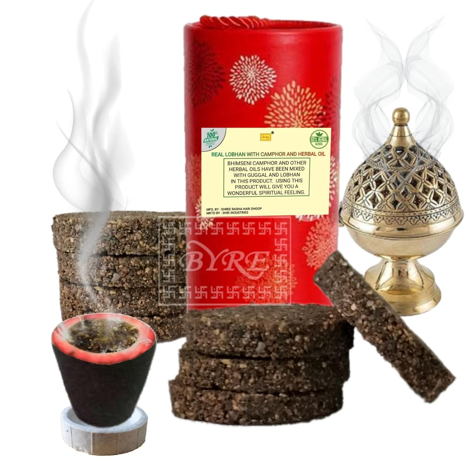 Byre Pure Natural Afghani Loban, Guggal, Bhimseni Camphor with Herbal ...